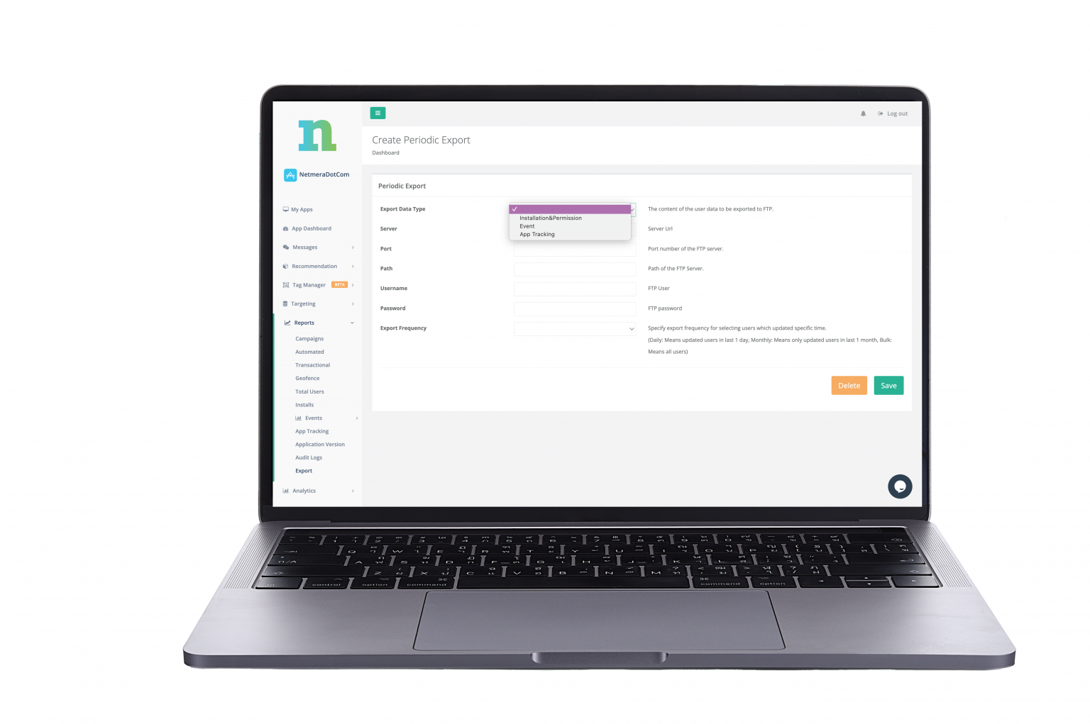 Guide to Exporting Netmera Data to Your Server - Netmera
